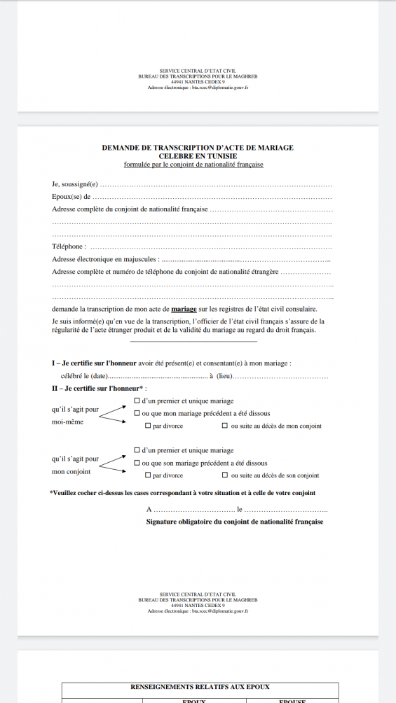 Télécharger gratuitement la demande de transcription d'un certificat de mariage en PDF ...