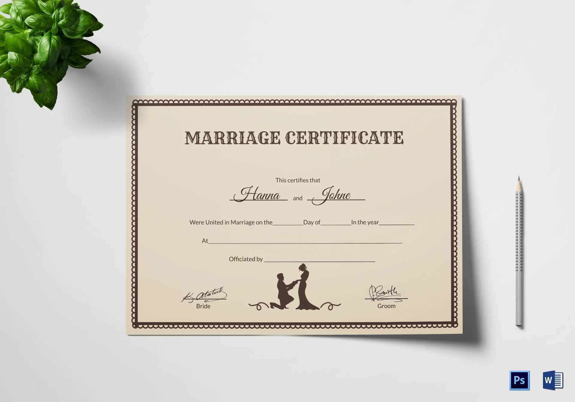 Télécharger gratuitement le certificat de mariage en PDF - modelesdoc.fr